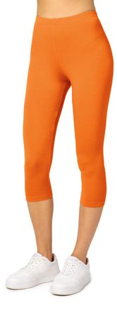 Merry Style Damen Leggings 3/4 Capri Leggings aus Viskose MS10-144 (Orange, XS)