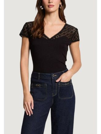 Morgan Bluse 251-DFLO Schwarz Slim Fit