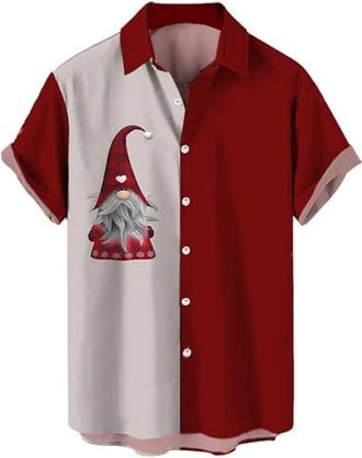 Generic Chemises de No&euml;l pour homme 2024 tendance chemisier tendance pour homme imprim&eacute; arbre de No&euml;l neige chemise &agrave; manches courtes chemises dhiver pour hom