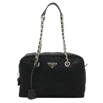 Prada Pre-owned Sac bandouli&egrave;re Impuntu Chain - Femme - Pre-owned - Noir - Taille: ONE Size