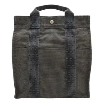Herm&egrave;s Pre-owned Sac &agrave; dos en toile Aile Line MM - Femme - Pre-owned - Gris - Taille: ONE Size