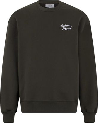 Maison Kitsun&eacute; Homme, Sweatshirts et sweats &agrave; capuche, Gris, Taille: XS Pull ras du cou en coton