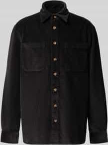 Christian Berg Regular Fit Hemdjacke aus Cord mit Kentkragen