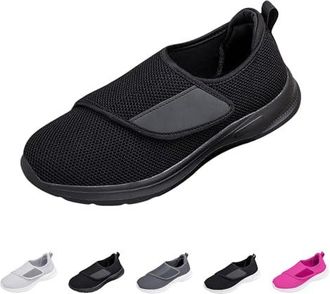 Generic Chaussures orthop&eacute;diques r&eacute;glables &agrave; fermeture facile pour femme - Coupe extra large - En maille respirante - Semelle souple - Confortables, l&eacute;g&egrave;res e