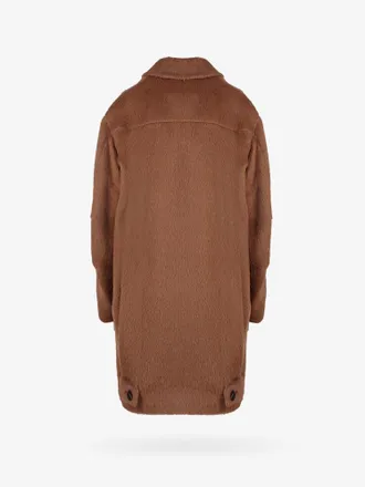 Hev&ograve; Womens Coat Alpaca And Virgin Wool - Brown Suri