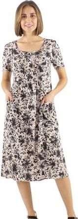 Coline Robe mi Longue évasée imprimé Fleurs Tropicales - Couleur : Noir - Taille : XL