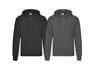 Fruit Of The Loom 2er Classic Hooded Sweat Set Herren Kapuzenpullover Sweatshirt M L XL 2XL 3XL 4XL 5XL Farbsets & HLKauf-Block (M, 1x Schwarz & 1x Anthrazit & 1x HLKau