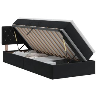 vidaXL Letto Con Contenitore Con Testiera Nero 90 X 190 Cm Velluto Vidaxl