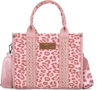 Wrangler Sac fourre-tout imprim&eacute; vache pour femme, sac &agrave; main style western boh&egrave;me avec poign&eacute;e sur le dessus, sacoche avec sangle signature, Imprim&eacute; l&eacute;opard r