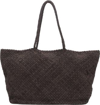 Estro & Luminara Femme, Sacs, Brun, Taille: ONE Size Sac Shopper en Velours Tiss&eacute;