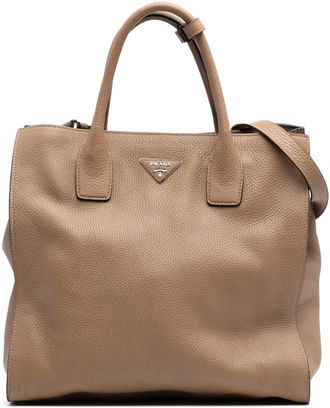 Prada Hobo Bags - Vitello Daino Open Convertible Tote - Gr. unisize - in Braun - f&uuml;r Damen