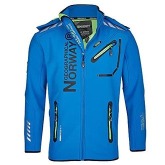 Geographical Norway Veste dext&eacute;rieur softshell pour homme - Fonctionnelle et d&eacute;perlante - Avec capuche Urbandreamz, Royal RO, XXXXL