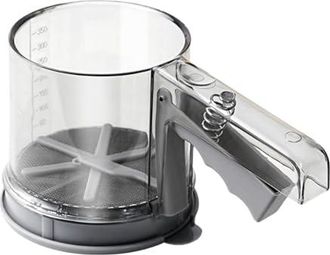 Generic Tamis &agrave; farine portable | Plumeau &agrave; farine de 21 cm pour la cuisson | Tamis &agrave; farines en acier inoxydable | Ustensile de cuisine semi-automatique pour