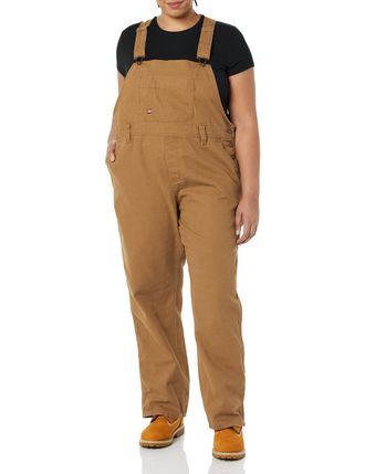 Dickies Damen Latzhose mit Geradem Bein und Lockerer Passform Latz-Shortalls, Braune Ente, 22 Plus