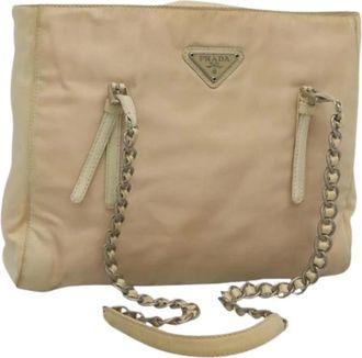 Prada Pre-owned Nylon sacs-prada - Femme - Pre-owned - Beige - Taille: ONE Size