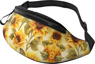 Generic Mit Rei&szlig;verschluss Handytasche Tasche Gelber Sonnenblumenprint G&uuml;rteltasche Handytasche Tasche Sporttasche F&uuml;r Outdoor Camping Running 14X35Cm