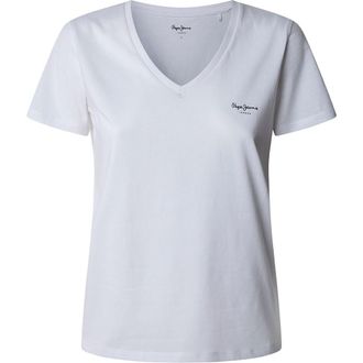 Pepe Jeans London Damen Macy V-Neck T-Shirt, Wei&szlig; (Wei&szlig;), S