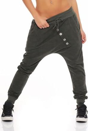 Malito more than fashion Malito Femme Pantalon de Jogging Patte Sport Sweatpants 7398 (Olive)