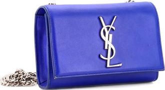 Saint Laurent Classic Monogram Grainy Leather Small crossbody bag - Bleu