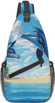 Generic Sac &agrave; dos &agrave; bandouli&egrave;re imprim&eacute; dauphin pour homme, sac &agrave; dos de randonn&eacute;e pour homme