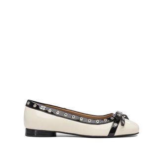 Ganni Femme, Chaussures, Blanc, Taille: 37 EU Ballerines Blanches avec Détail