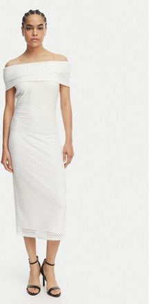 Michael Kors Kleid f&uuml;r den Alltag MS683E1KS1 Wei&szlig; Slim Fit