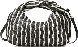 Generic Sac à bandoulière en paille tissée pour femme, pour fête formelle, mariage, Noir, 280*100*170mm