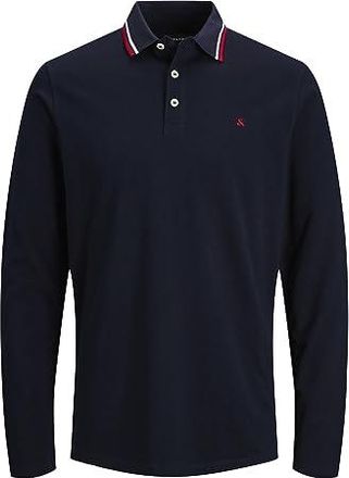 Jack & Jones JJEPAULOS Polo LS Noos, Blazer Bleu Marine, L Homme