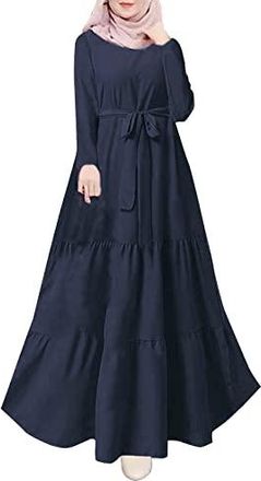 Generic Robes amincissantes pour femmes, robe imprim&eacute;e, v&ecirc;tements musulmans longs, 2026, bleu, XXL