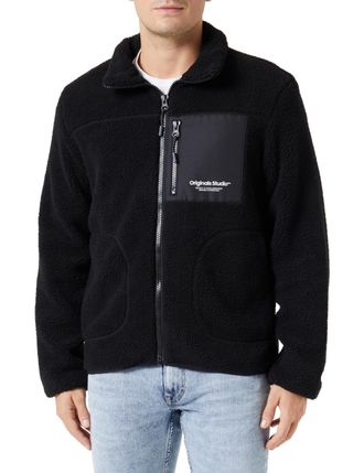Jack & Jones Herren Jorvesterbro Teddy Jacket Sn Pls 12245416,Schwarz,3XL