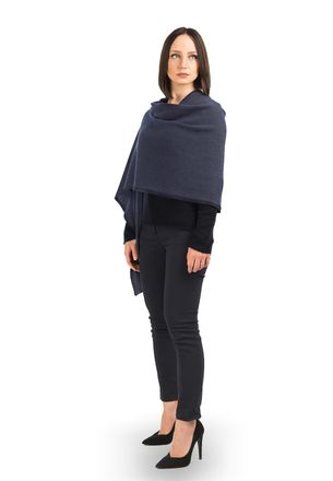 DALLE PIANE CASHMERE Stola aus 100% Kaschmir - Made in Italy - für Frau, Farbe: Blau, Einheitsgröße