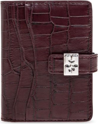 Ganni Femme, Accessoires, Rouge, Taille: ONE Size Croc-effect Buckle Wallet