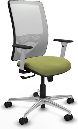 Piqueras y Crespo Schreibtischstuhl Zulema mit wei&szlig;en und schwarzen Armlehnen, h&ouml;henverstellbare Lendenwirbelst&uuml;tze, mit 3 Positionen und Schneidschaum, Wei&szlig;/Olivgr&uuml;n