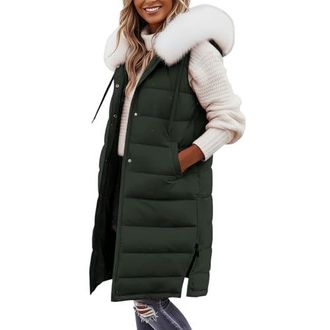 Generic Haut long en tricot confortable avec capuche, boutonni&egrave;re et col pour, vert, 5XL