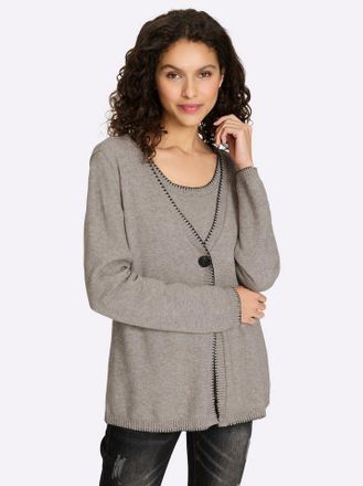 Heine Strickjacke Twinset Langarm Feinstrick