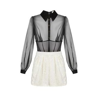 Elisabetta Franchi Damen, Jumpsuits & Playsuits, Schwarzk, LGr&ouml;&szlig;e