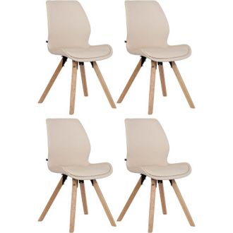 Clp Ensemble de 4 chaises Luna Crema, faux cuir
