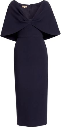 Elie Saab robe en soie à coupe mi-longue - Noir