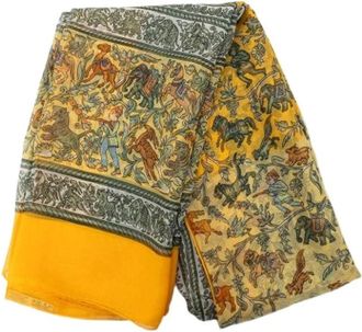 Herm&egrave;s Pre-owned Chasse en Inde Scarf - Femme - Pre-owned - Jaune - Taille: ONE Size