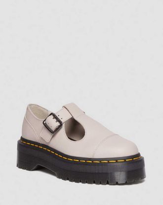 Dr. Martens Bethan Pisa Leder Mary Jane Plateauschuhe in Creme, Gr&ouml;&szlig;e: 40