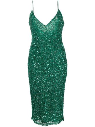 Retrof&ecirc;te Billie Midikleid mit Pailletten - Gr&uuml;n