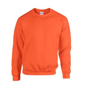 Gildan Herren Sweatshirt aus Fleece mit Rundhalsausschnitt, Stil G18000/1x Orange & 1x HL Kauf Notizblock, XL