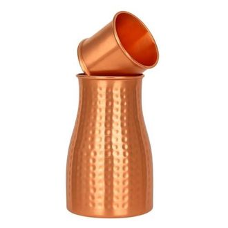 Generic Eau 1 litre avec verre int&eacute;gr&eacute; pour bureau &agrave; domicile, cadeau dentreprise pour employ&eacute;s (marron)