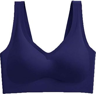 Generic 2026 Soutien-Gorge pour Femmes Soutien-gorge Gilet Anneaux Taille Yoga Sport Sous-v&ecirc;tements Sans Acier Plus Lingerie, bleu marine, Taille unique