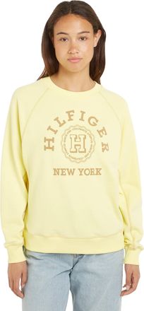 Tommy Hilfiger Damen Sweatshirt Varsity Raglan ohne Kapuze, gelb (Yellow Tulip), XXS