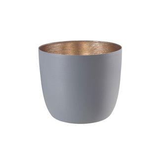Gift Company Windlicht, Teelichthalter - Madras - Eisen - Windlicht - cool Grey/nudegold - 10 x 8,5 cm