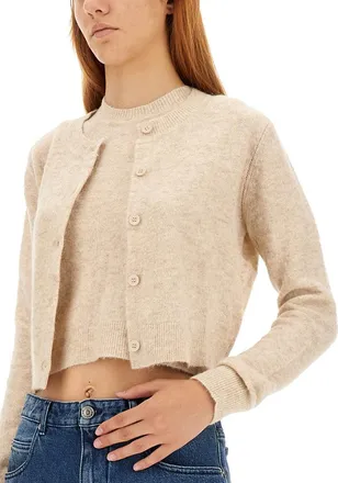 Isabel Marant Baby Alpaca Slim Fit Cardigan - Beige