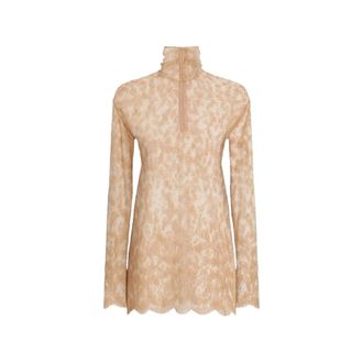 Dolce & Gabbana Chantilly-Spitze Bluse - - Blouses & Shirts - Damen - Beige - S