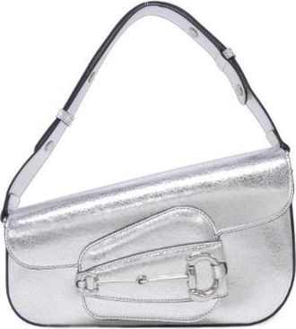 Gucci Sac bandouli&egrave;re Horsebit 1955 en cuir m&eacute;tallis&eacute; Pre-owned - Femme - Pre-owned - Gris - Taille: ONE Size