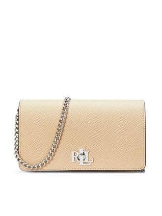 Lauren Ralph Lauren Hobo Bags - Textured Leather Phone Bag - Gr. unisize - in Beige - f&uuml;r Damen